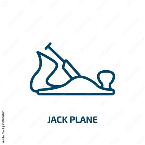 Jack Plane Icon From Construction Tools Collection Thin Linear Jack Plane Plane Saw Outline