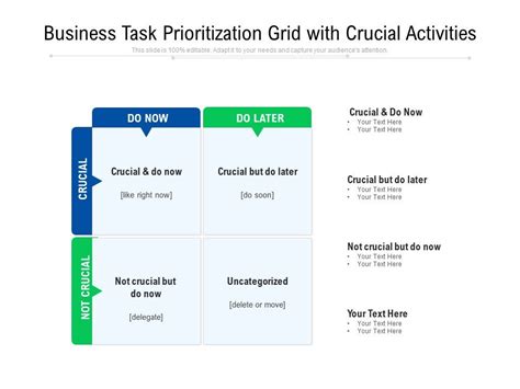 Business Task Prioritization Grid With Crucial Activities Ppt PowerPoint Presentation File Icons PDF