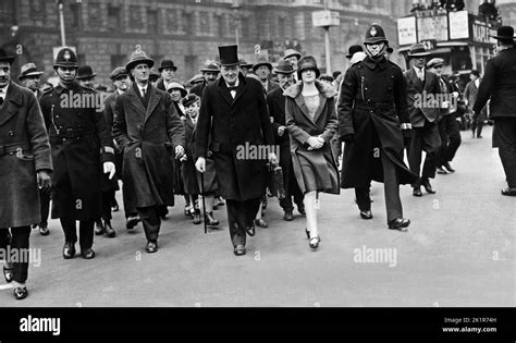 Winston Churchill With His Daughter Diana On His Way To Parliament To