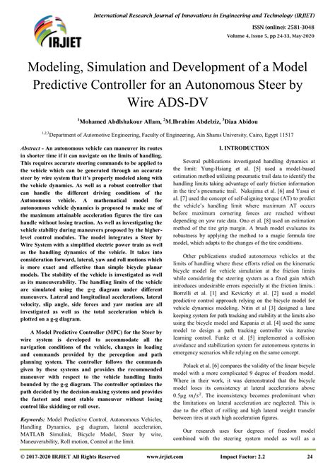 modeling simulation and development of a model predictive controller