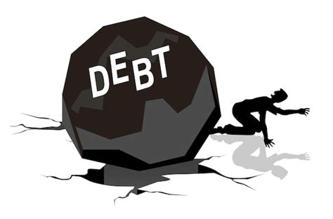 Premium Vector Business Man Stuck Under The Debt Ball
