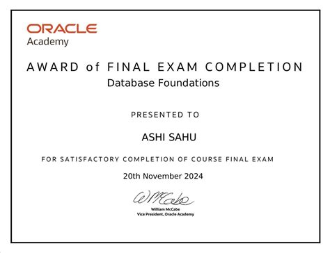 Oracleacademy Databasefoundations Certification Learningjourney
