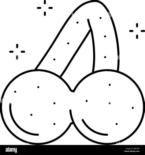 Cherry Jelly Candy Gummy Line Icon Vector Illustration Stock Vector Image Art Alamy