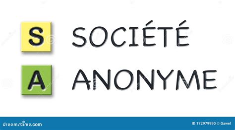 Sa Initials In Colored 3d Cubes With Meaning In French Language Stock Illustration