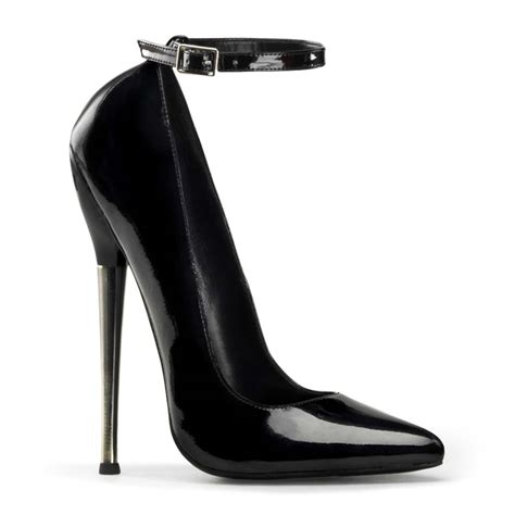 Pleaser Devious Dagger 12 Black Patent In Sexy Heels And Platforms 7995