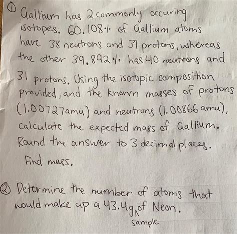 Solved 1 Gallium Has 2 Commonly Occuring Isotopes 60108
