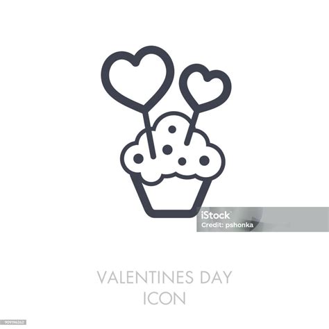 두 개의 하트 아이콘으로 컵 케 익 고립 색상에 대한 스톡 벡터 아트 및 기타 이미지 고립 색상 공휴일 귀여운 Istock