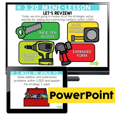 Lucky To Learn Math 3 Digit Addition And Subtraction Review Lesson 320 Teaching Slides