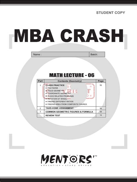 Mba Iba Crash Math 6 Prt Pdf