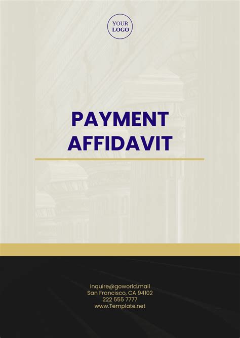 Free Printable Payment Affidavit Template To Edit Online