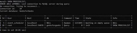 Identify And Kill Queries With MySQL Command GeeksforGeeks