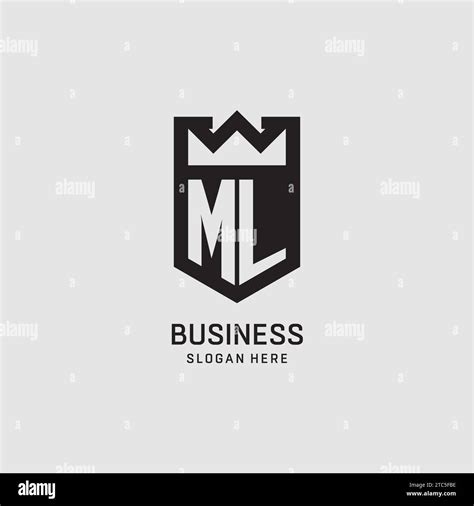 Initial Ml Logo Shield Shape Creative Esport Logo Design Vector