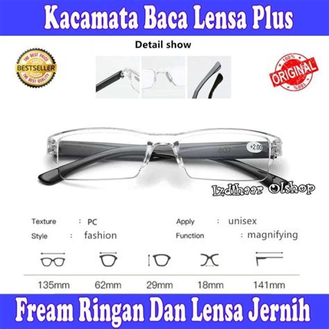 Jual Kacamata Plus Untuk Membaca Pria Dan Wanita Fream Ringan Lensa