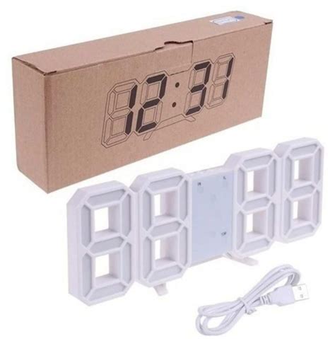 Reloj Despertador Luz Led Digital 3d De Mesa Y Pared Gianpa Variedades