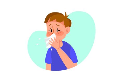 Ill Boy With Cold Flat Vector Illustrati Graphic By Pch Vector