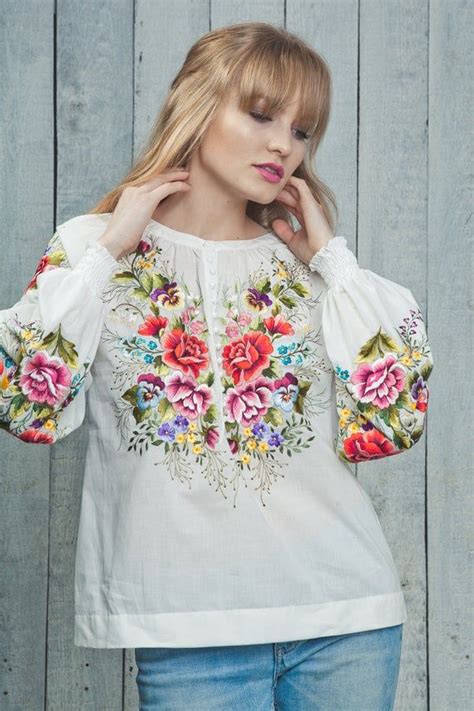 Embroidered Blouse Floral Blouse Vyshyvanka Mexican Blouse Etsy