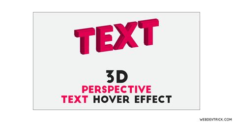 Want To Create A 3d Text Mouse Over Effect Check Out This Perspective