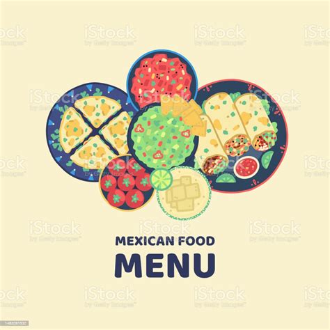 Ilustración De Vector Ilustrativo De La Comida Tradicional Mexicana