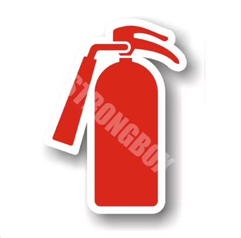 Fire Extinguisher Safety Sign Sticker Decal 9x12 Red White Arrow Down