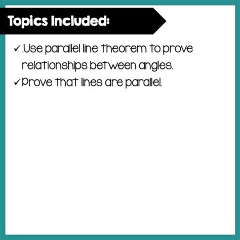 Parallel Line Proofs Guided Notes By Miss R Squared TPT