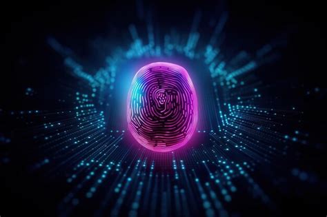 Premium Ai Image Holographic Digital Fingerprint Cyber Security