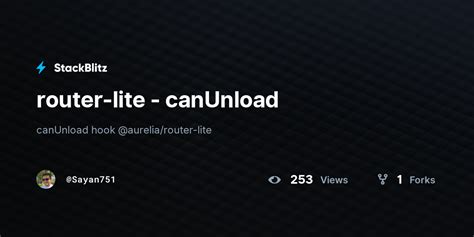 Router Lite CanUnload StackBlitz