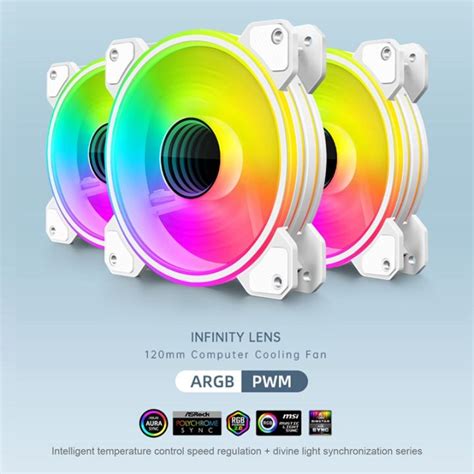 Coolmoon Cpu Cooler Fan 12cm Desktop Computer Fan Pwm Temperature Control Argb Chassis Cooling