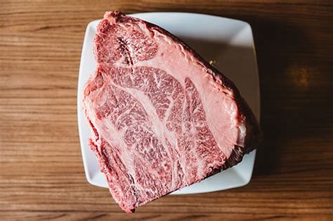 Top View Of Rare Authentic A5 Grade Japanese Wagyu Beef Filet Mignon