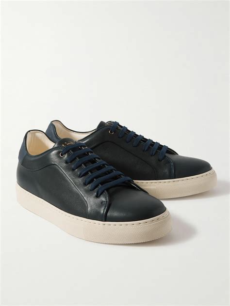 Paul Smith Basso Lux Suede Trimmed Leather Sneakers Blue Paul Smith