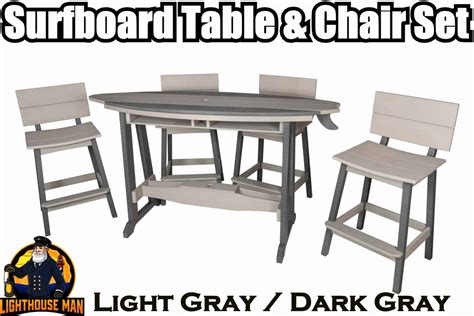Poly Lumber Surfboard Table And Chair Set