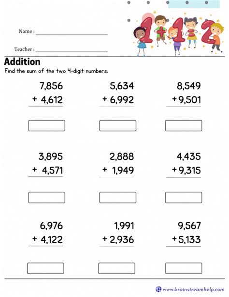 Math Worksheets 3th Grade Plus Printable Preschool Coloring