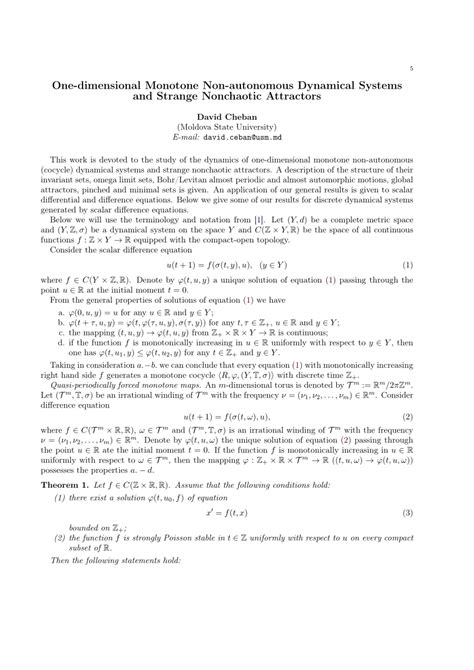 Pdf One Dimensional Monotone Non Autonomous Dynamical Systems And