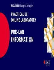 Biological Principles Online Laboratory Practical Pre Lab Course Hero