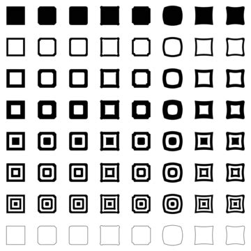 Square Polygon Set Square Set Shape Rectangle Vector Square Set Shape