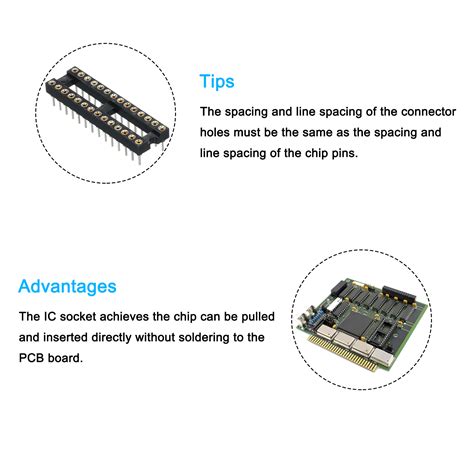 4pcs Dip Ic Chip Socket Adapter Round Pin 28p 254mm Pitch Ic Socket