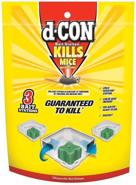Brandclub D Con Disposable Corner Fit Mouse Poison Bait Station 3 Bait Stations
