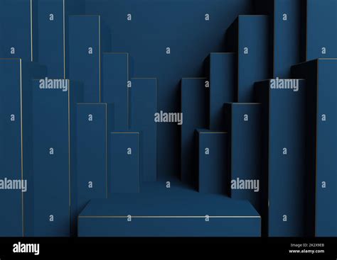 Dark Aqua Blue 3d Rendering Product Display Podium Or Stand Simple