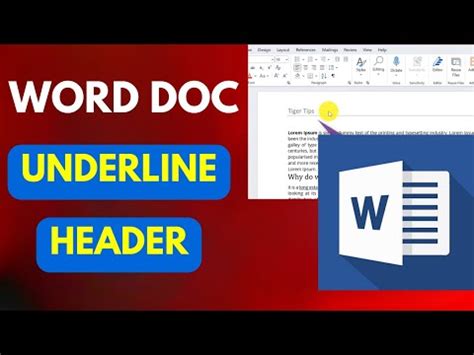 How To Underline Header In Microsoft Word