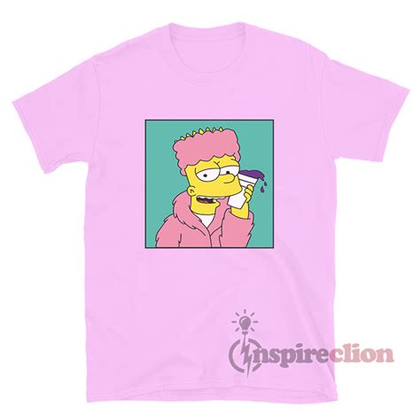 Bart On Codeine Lean Drink Pink Hip Hop Style T Shirt
