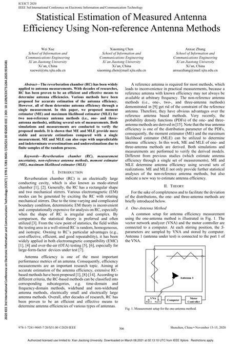 Pdf Statistical Estimation Of Measured Antenna Efficiency Using Non