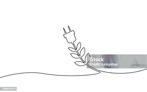 연속 라인 아트 그린 에너지 플러그 개념 지속 가능한 전력 저장 전기 충전식 공급 장치 충전 배터리 에코 글로벌 플래닛 솔루션 손 그리기 스케치 벡터 일러스트레이션 0명에