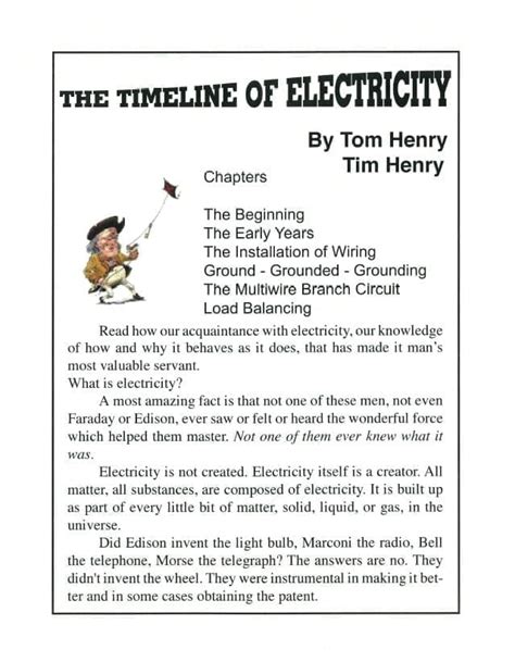 Timeline Of Electricity Tom Henrys Code Electrical Classes Inc