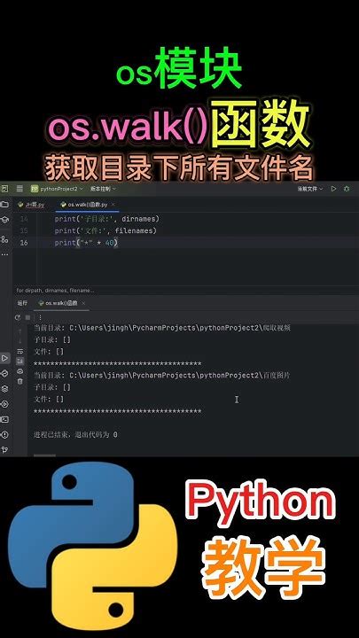 《os模块walk 函数是用于获取目录下所有文件名》 python教学 youtube