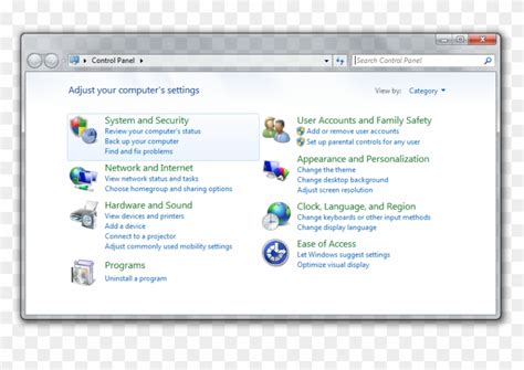 Windows 7 Control Panel Panel Control Windows 8 Clipart 3845554