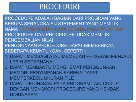 Procedure Dan Function Di Pascal Ppt