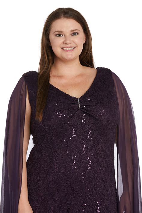 Plum Randm Richards 9663w Long Plus Size Formal Dress For 11599 The