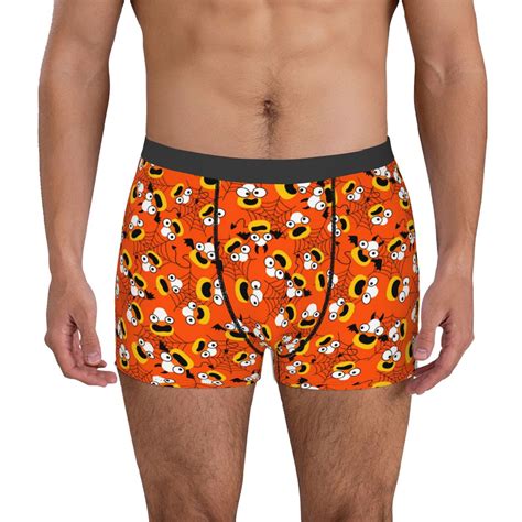 Qekee Funny Corn Spider Web For Mens Underwear Boxer Briefs Comfort