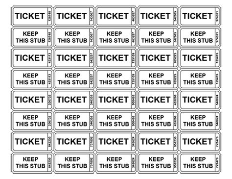 Free Printable Raffle Ticket Templates Blank Downloadable Pdfs