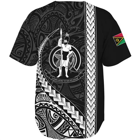 Vanuatu Baseball Shirt Tribal Melanesian Coat Of Arms