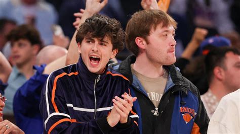 Timothee Chalamet Among Celebrities In The Stands As New York Knicks